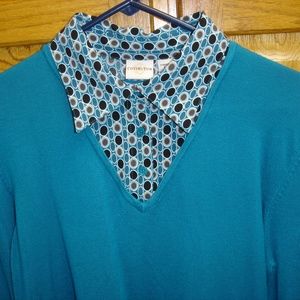 Covington | Tops | Covington Pullover 3 Button 34 Sleeved Blouse Lg ...